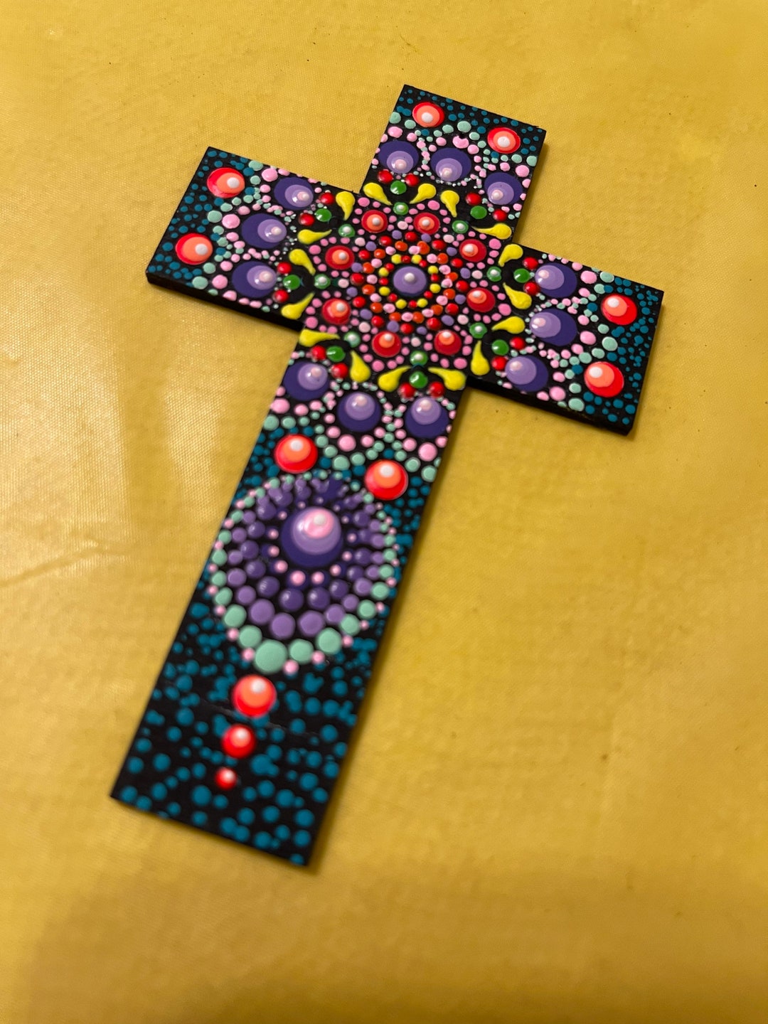 Wooden Dot Mandala Crosses Wall Crucifix Religious Cross - Etsy