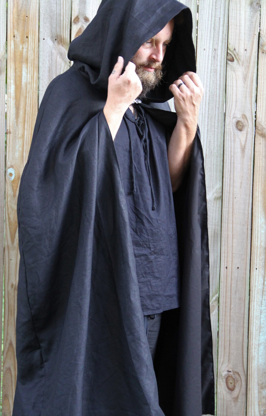 Hooded Linen Cloak - Etsy