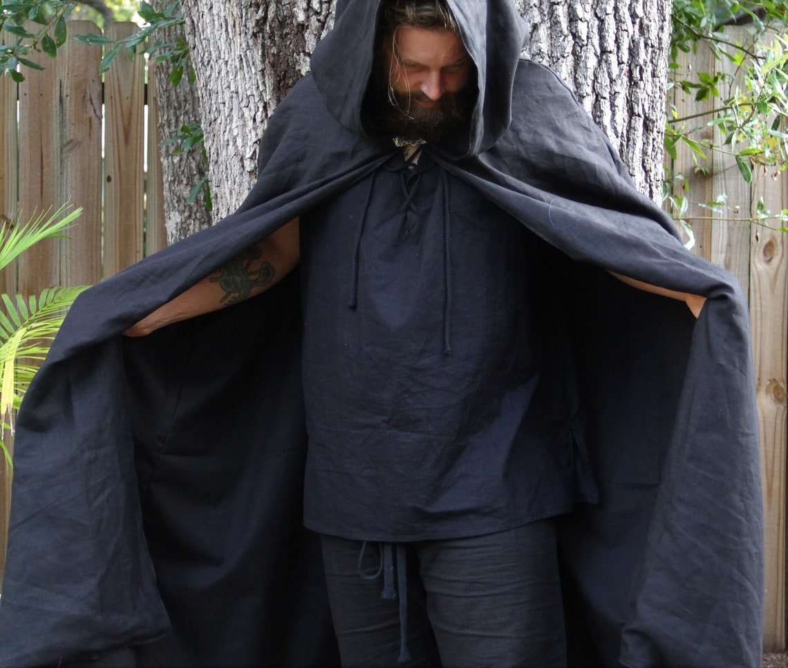 Hooded Linen Cloak - Etsy