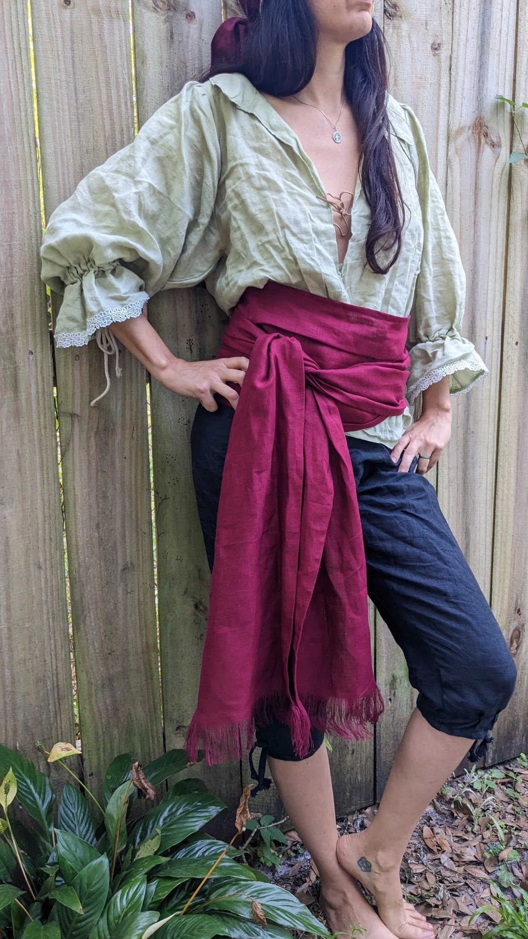 Long and Wide Linen Sash - Etsy