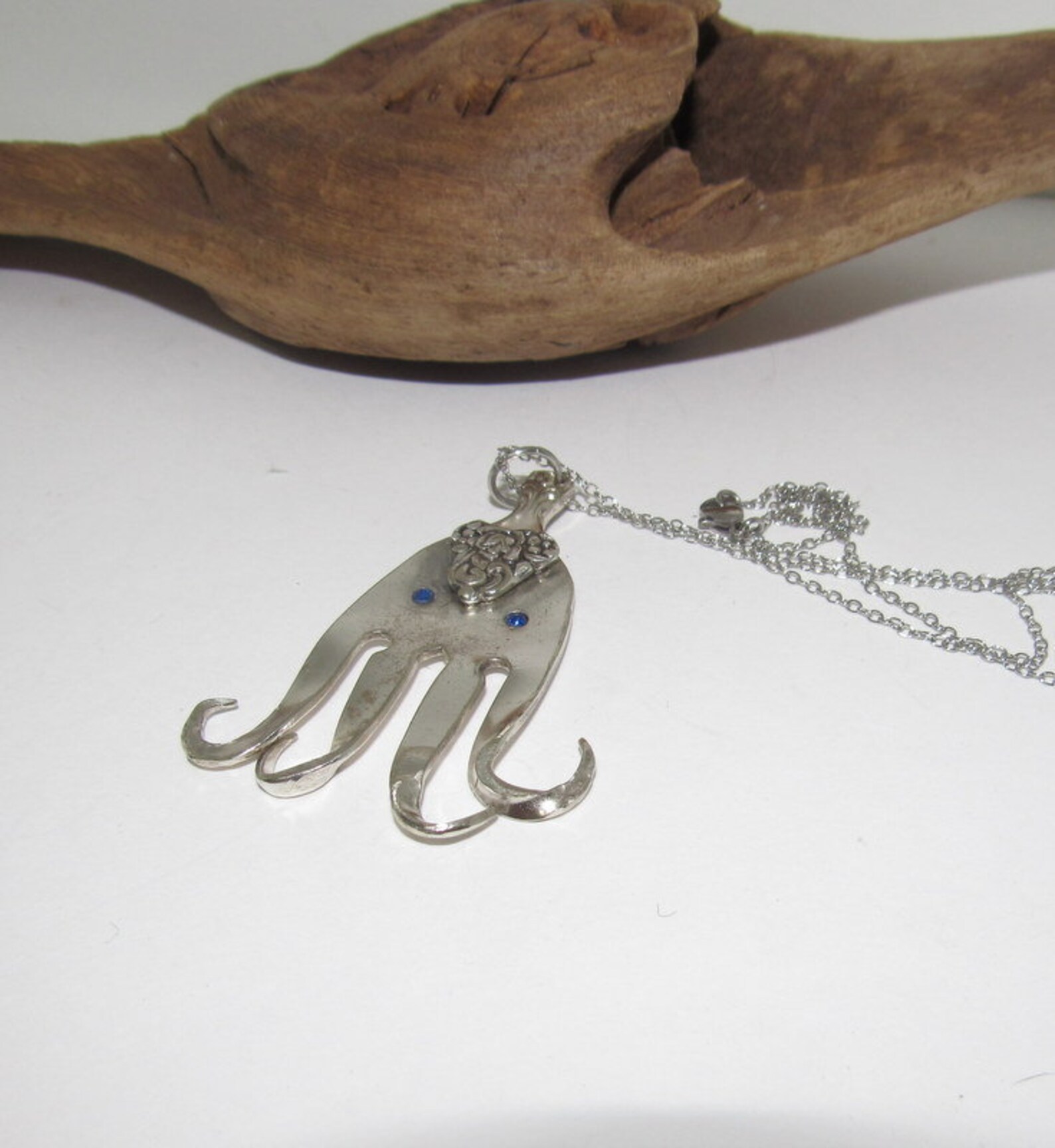 Vintage Silverware Fork Octopus Necklace Custom Personalized - Etsy