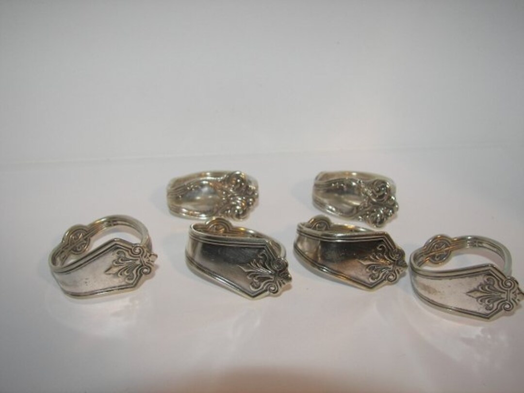 Custom Made Sets of 4 6 or 8 Vintage Silverware Napkin Rings , Custom ...