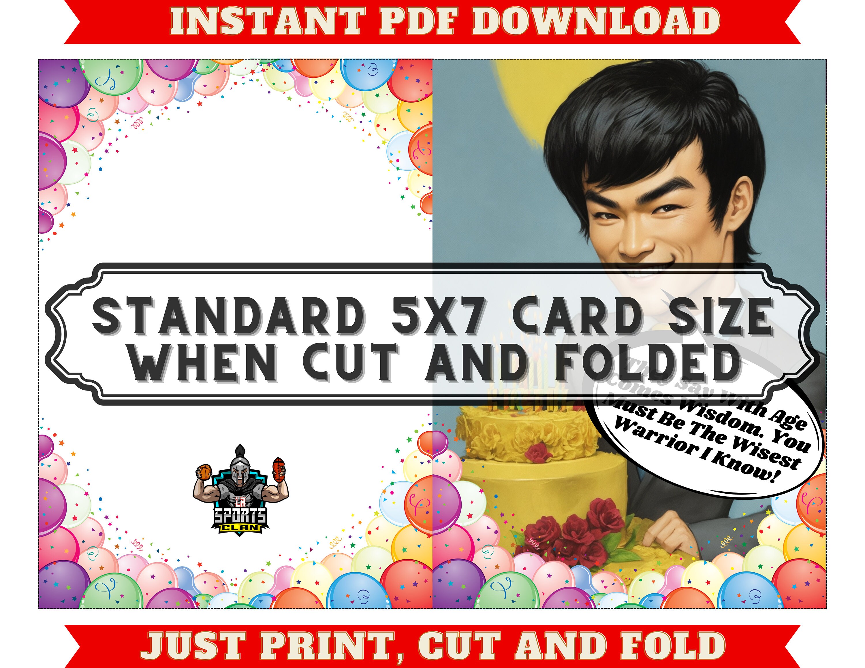 Funny Bruce Lee Birthday Card Digital Bruce Lee Birthday Card - Etsy