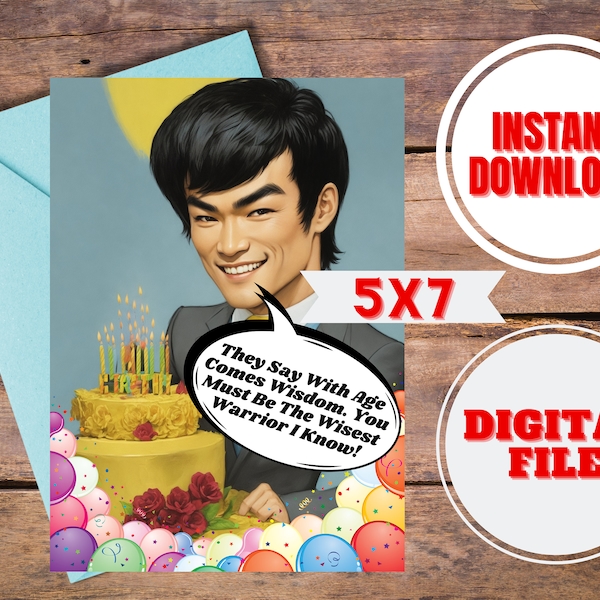 Bruce Lee Card - Etsy