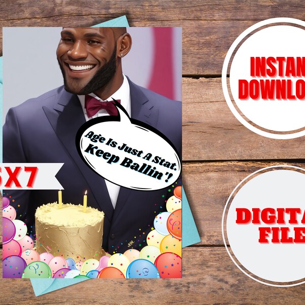 Lebron James Birthday Card - Etsy