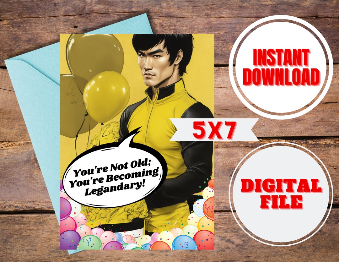 Bruce Lee Birthday Card Funny Digital Birthday Card Card Bruce Lee ...