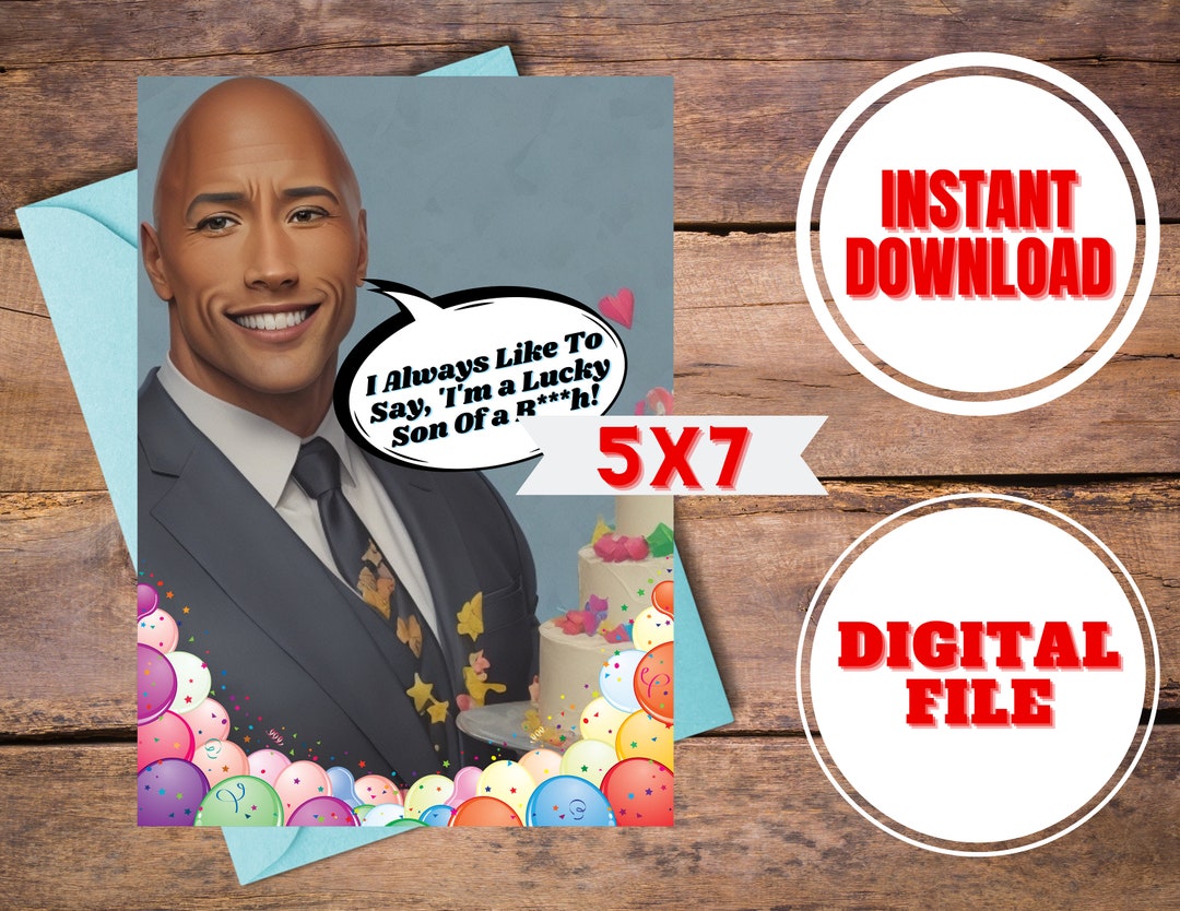 Funny Dwayne Johnson Birthday Dwayne Johnson Digital Greeting Card ...