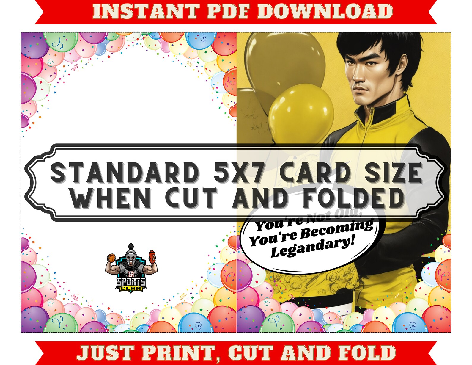 Bruce Lee Birthday Card Funny Digital Birthday Card Card Bruce Lee ...