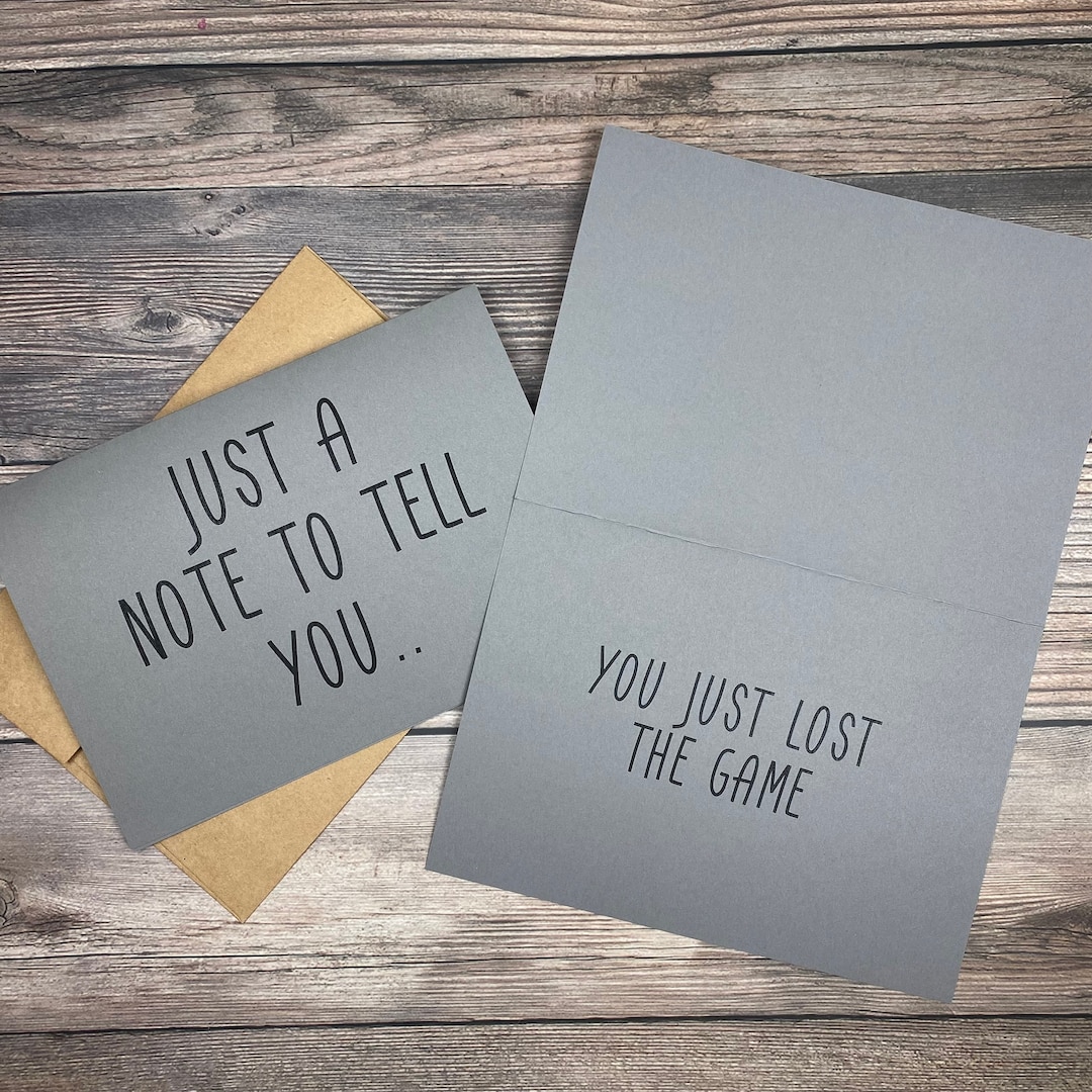 Just A Note to Tell You | You Lost the Game | the Game | Gotcha | Prank ...
