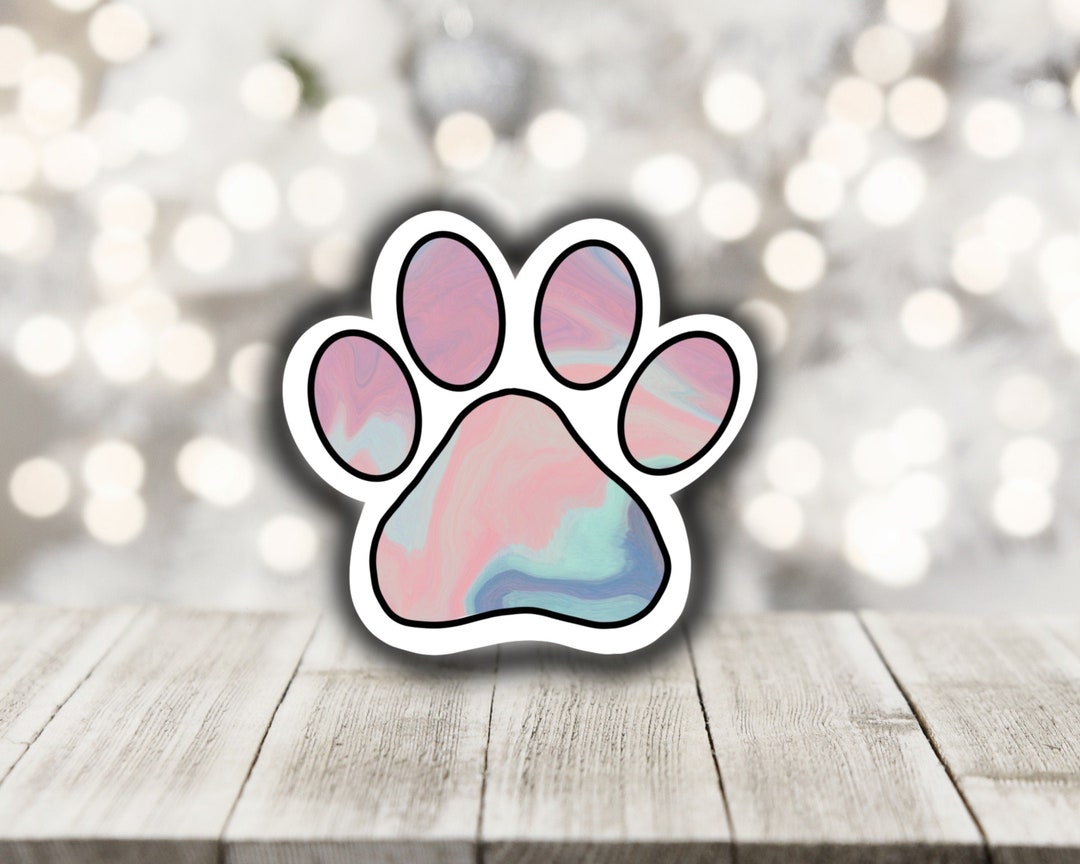 Watercolor Paw Print | Waterproof Sticker - Etsy