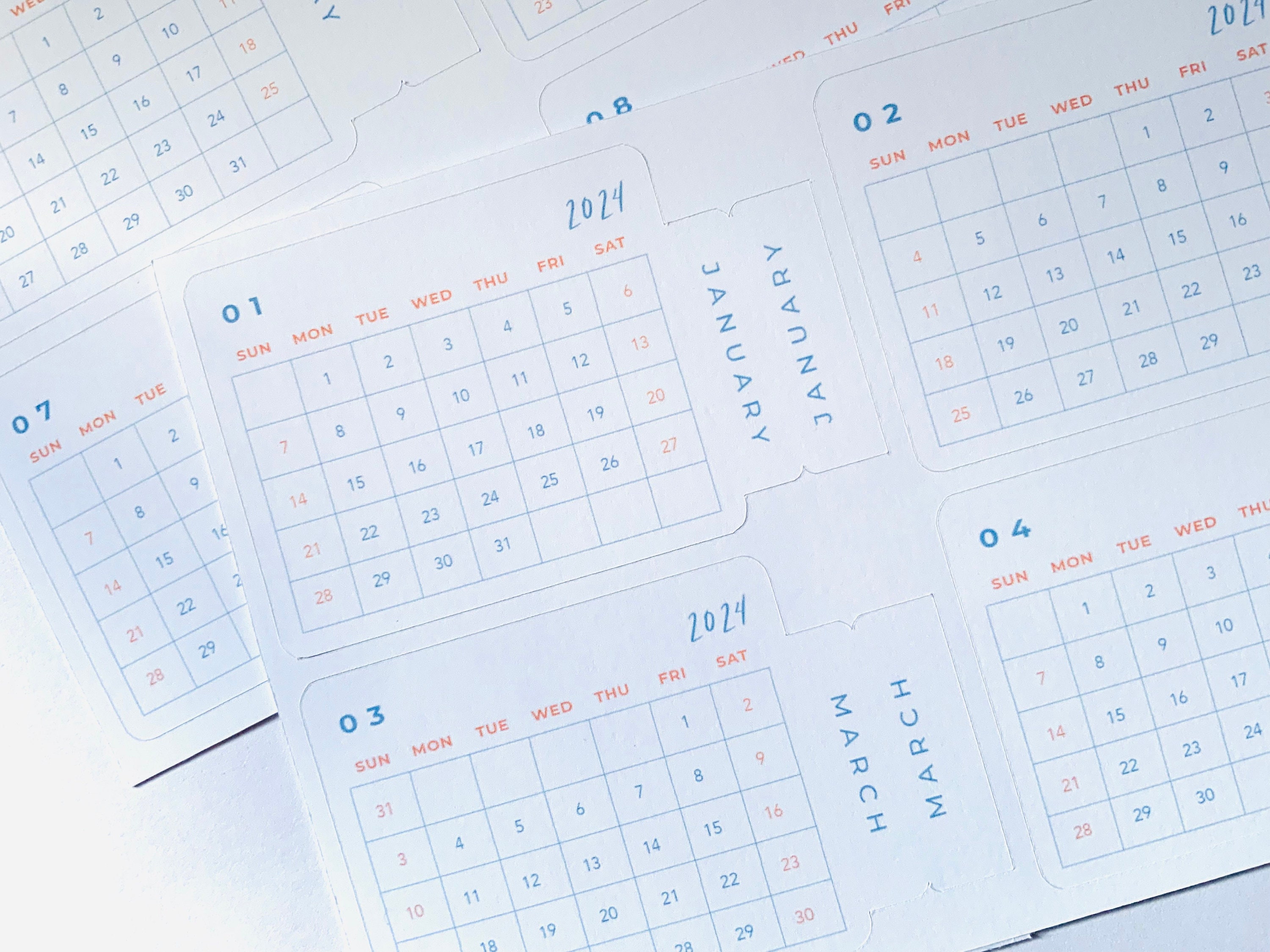 Mini Calendar Stickers With Divider Tab Planner Journal - Etsy