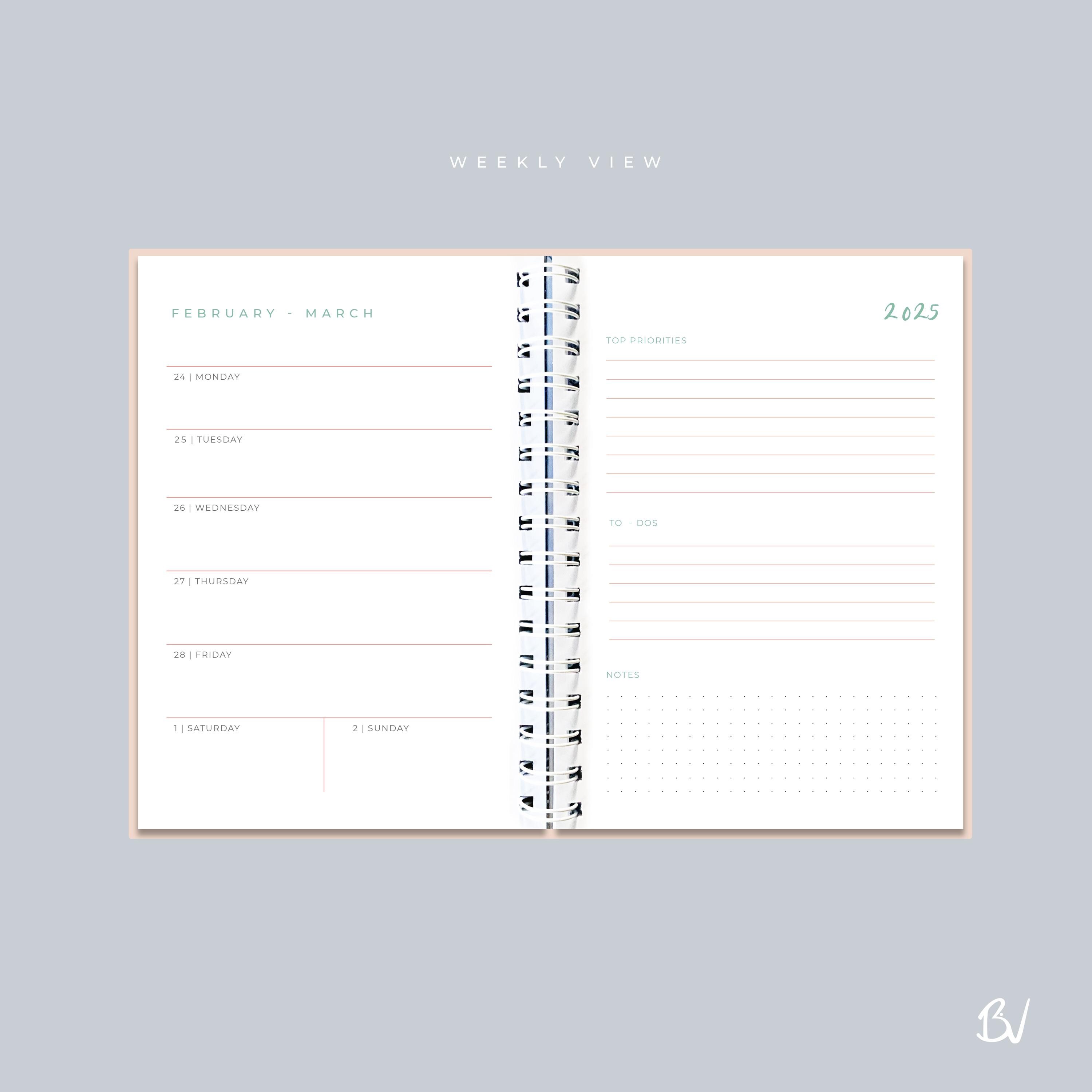 2026 -2027 Eucalyptus Planner | Personalised Diary | Weekly & Monthly ...