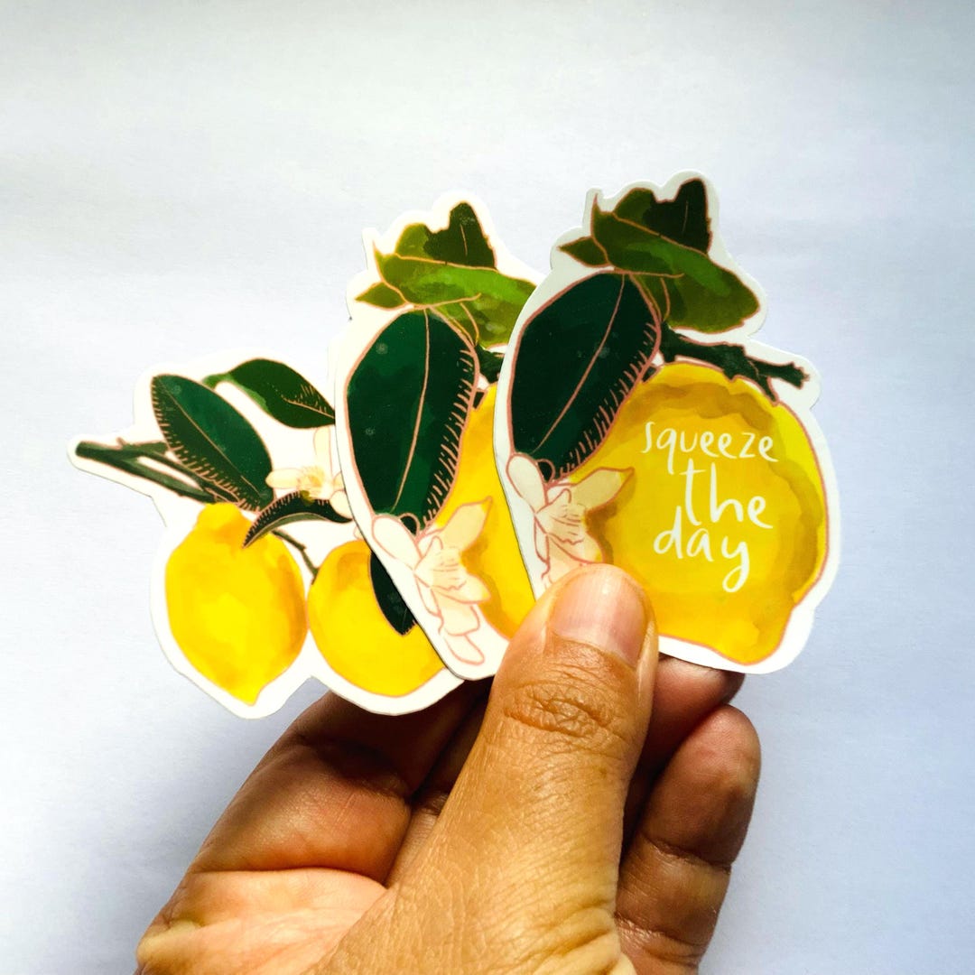 Lemon Vinyl Sticker - Colourful Sticker - Laptop Decal - Journal ...