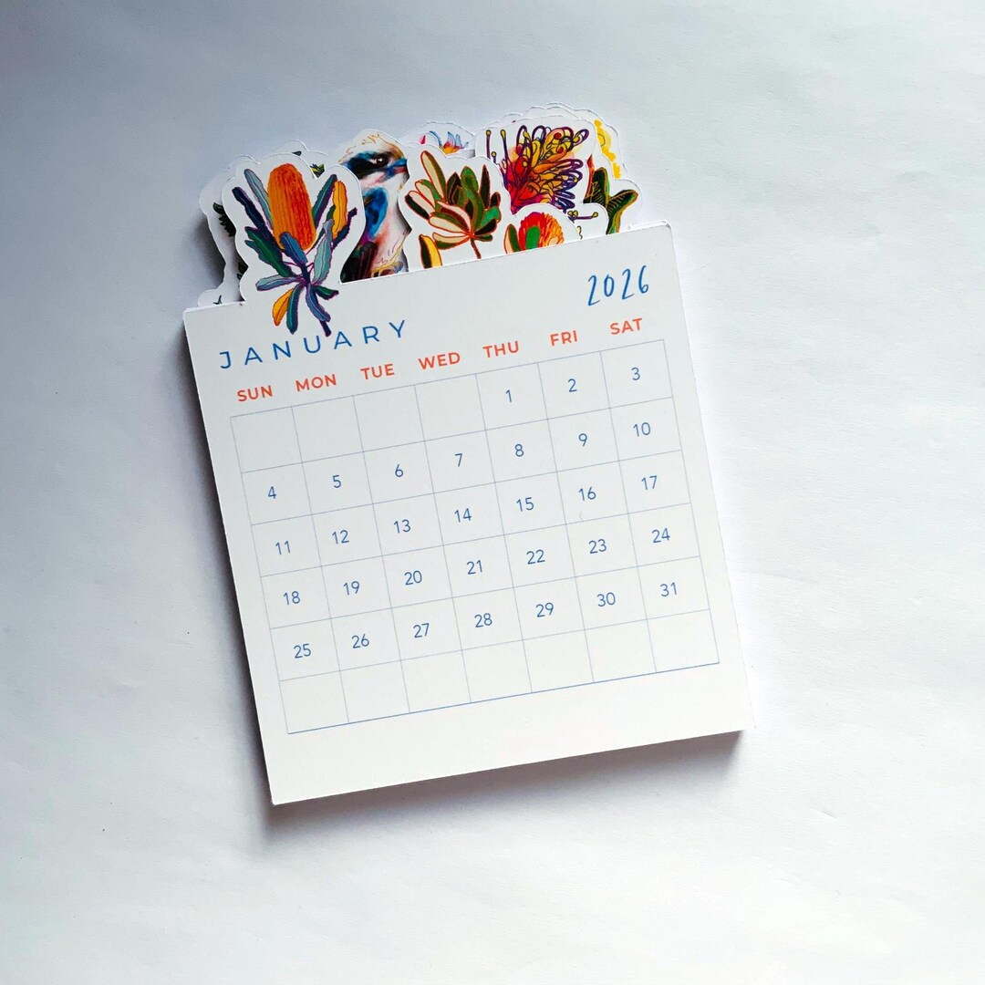 2026 -2027 Desk Calendar With Australian Native Flora Art - Etsy