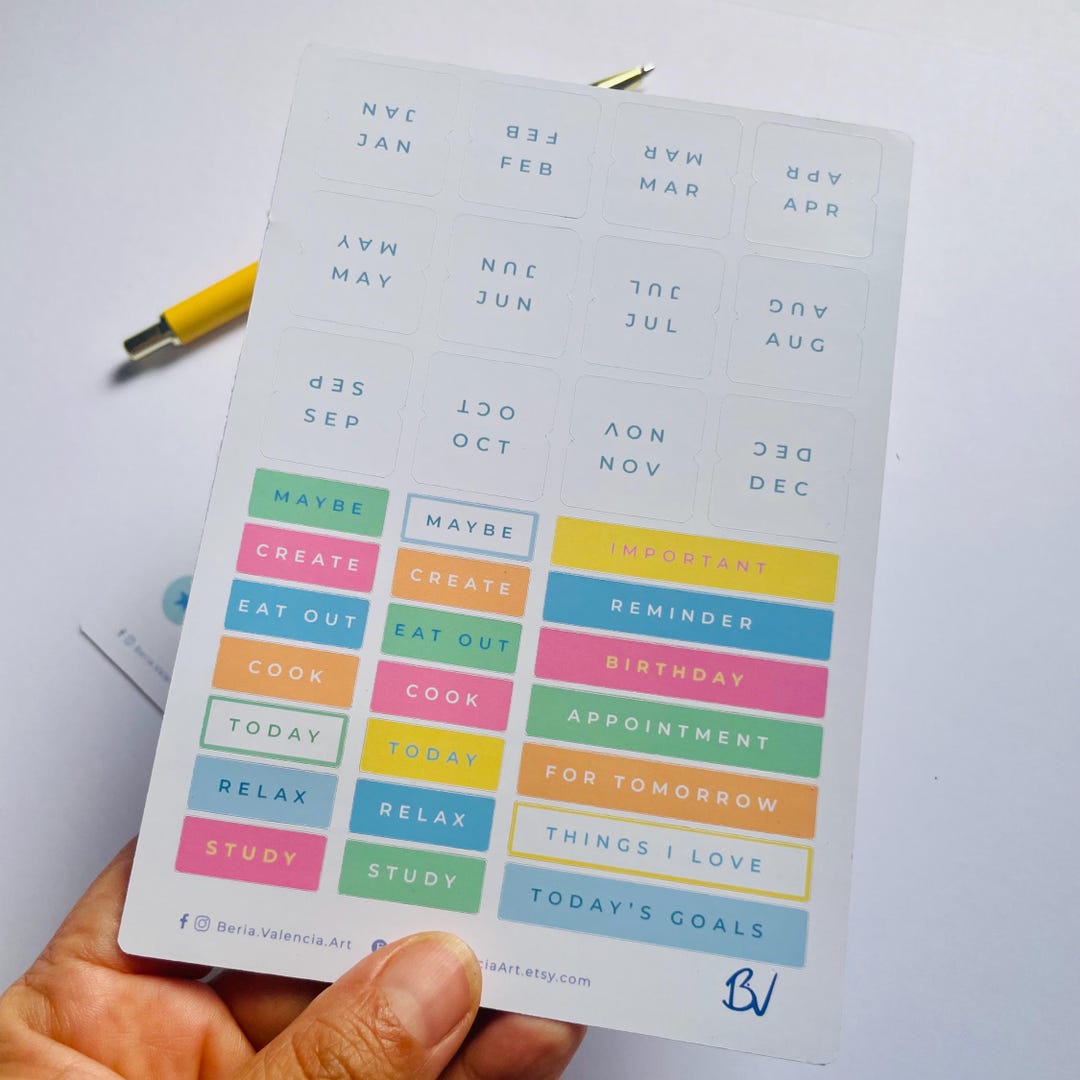 Planner Stickers , Month Tab Stickers , Tab Dividers Stickers , Sticker ...