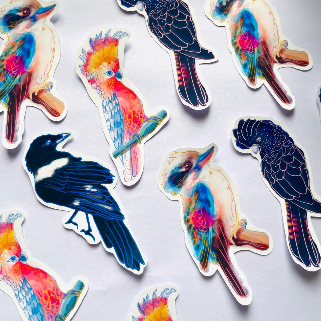 Birds Vinyl Sticker - Colourful Sticker - Laptop Decal - Journal ...