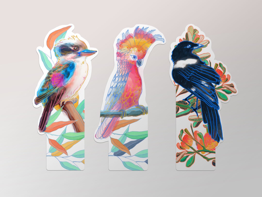 Australian Native Birds Bookmarks, Botanical Stationery, Teacher Gift ...