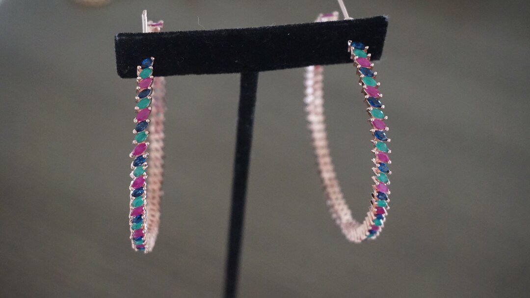 Rose Gold Earrings, Statement Earrings, Crystal Earrings, Gift for Her ...