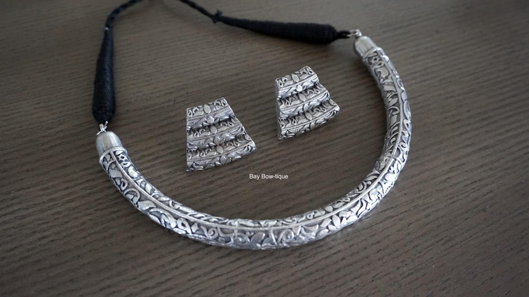 Hasli Necklace Set / Oxidized Hasli / Indian Jewelry / Designer Hasli ...