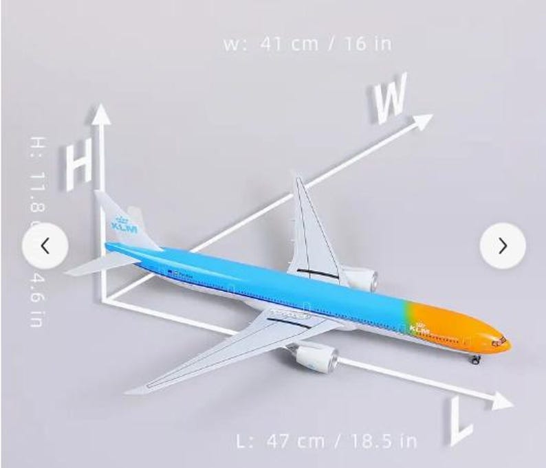 Klm Boeing 787 Collectors Desk Model Airplane 18 L Wood Stand, Very ...