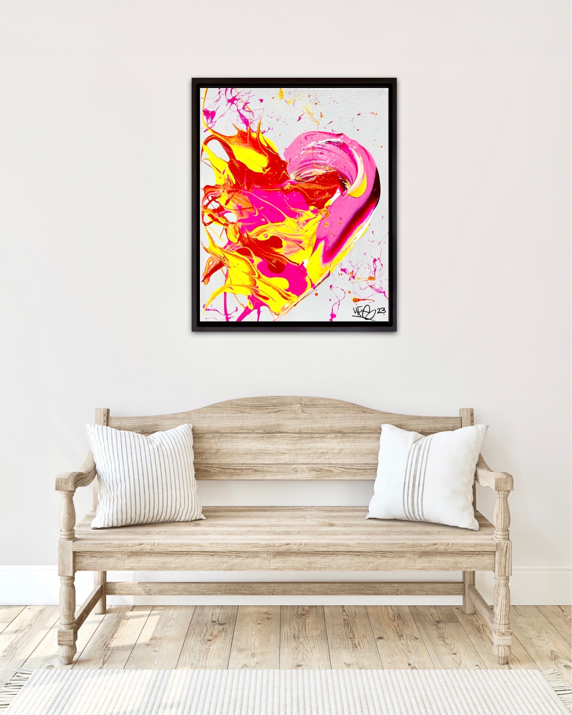 Heart Acrylic Paint Decor Heart Painting Heart Gift - Etsy