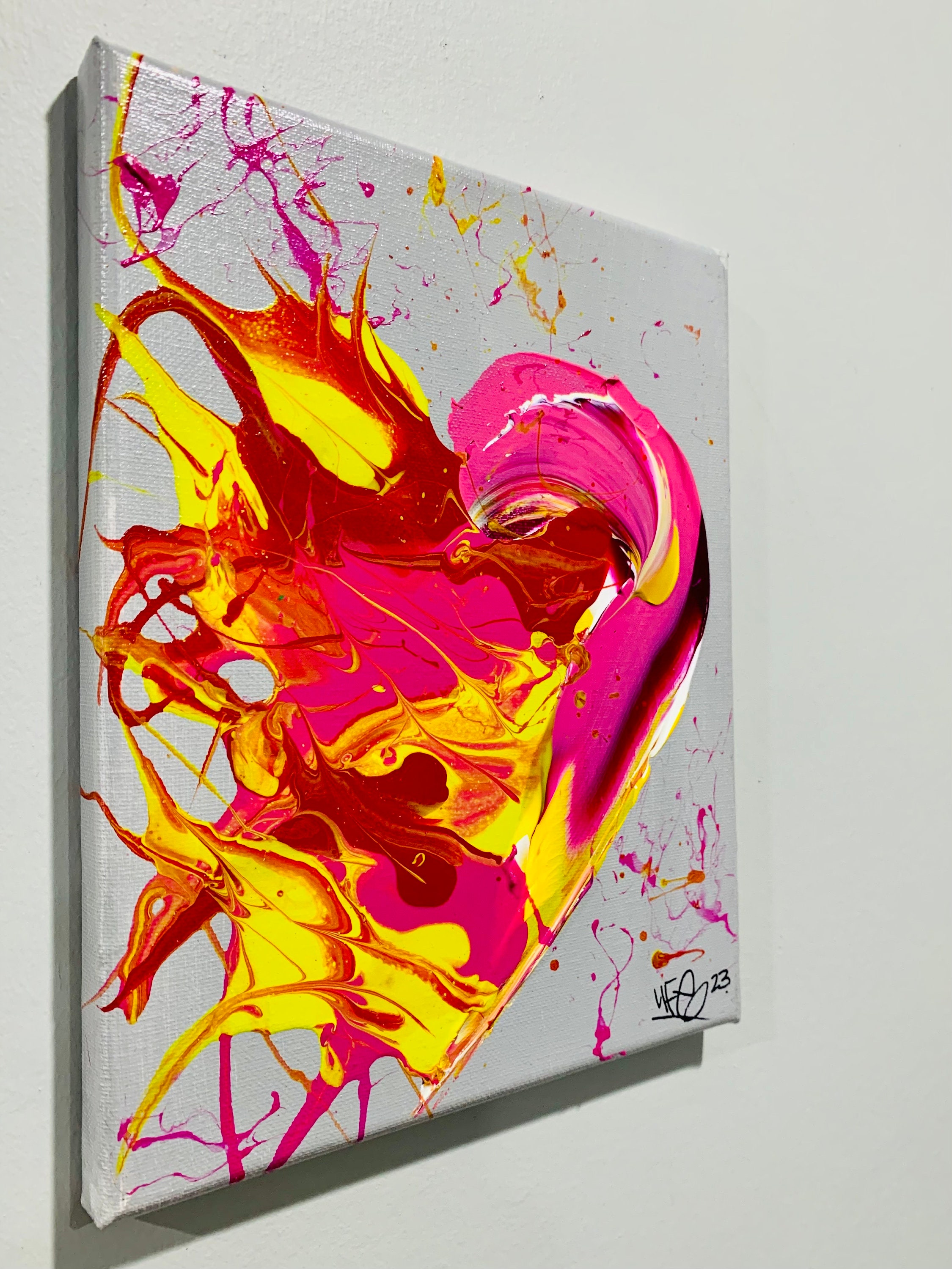 Heart Acrylic Paint Decor Heart Painting Heart Gift - Etsy