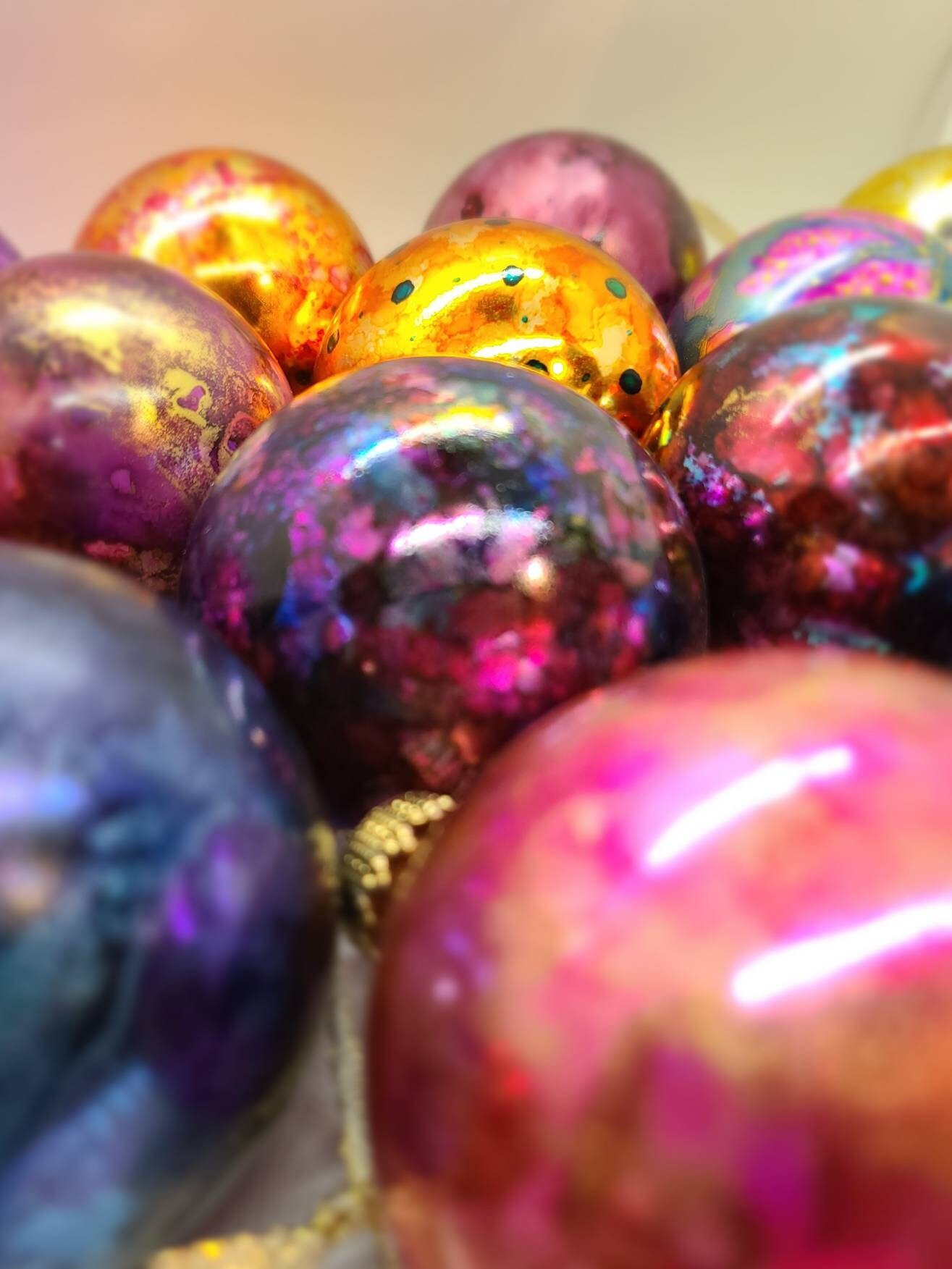 Hand Painted Glass Ornaments - Etsy