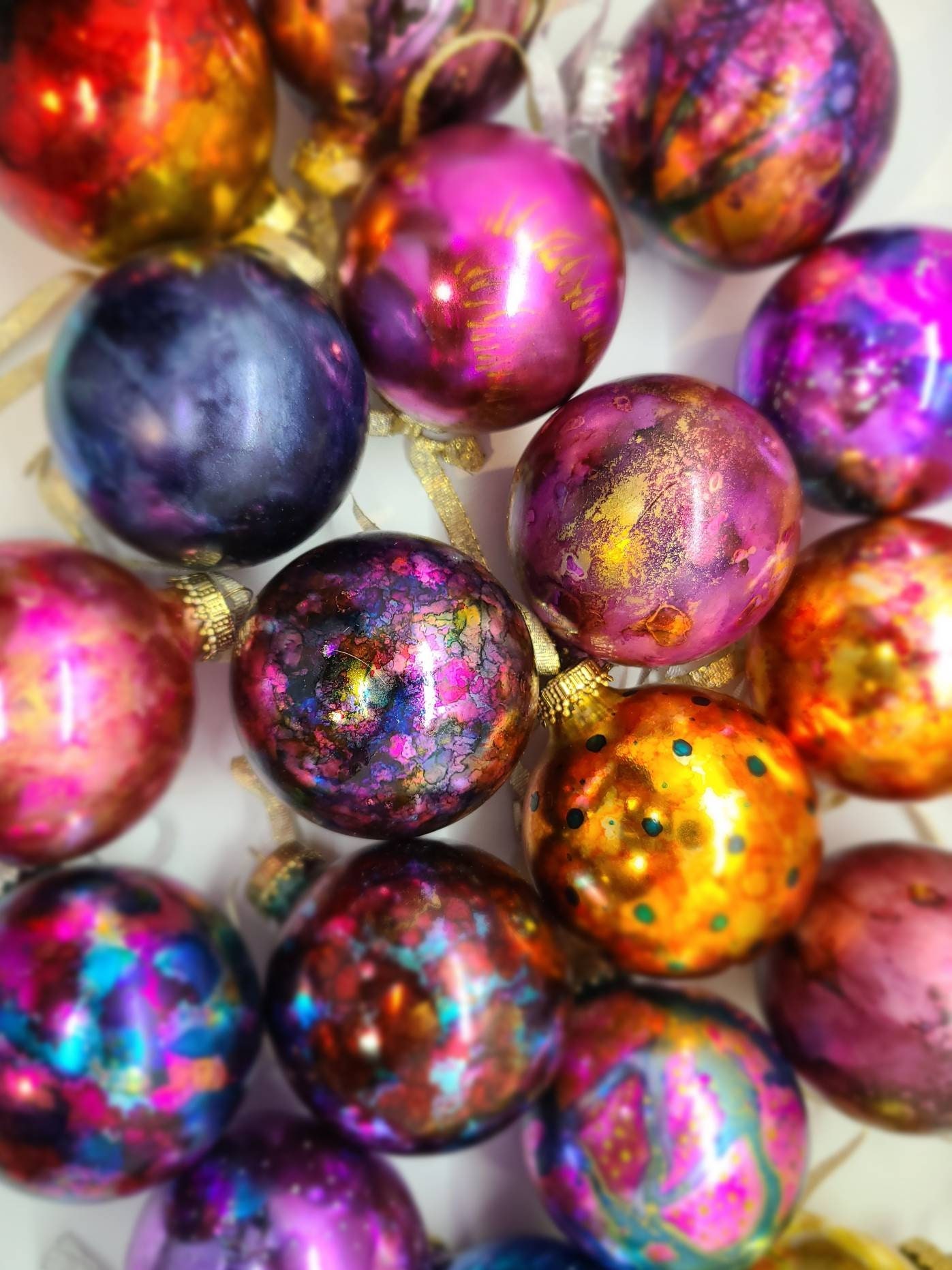 Hand Painted Glass Ornaments - Etsy