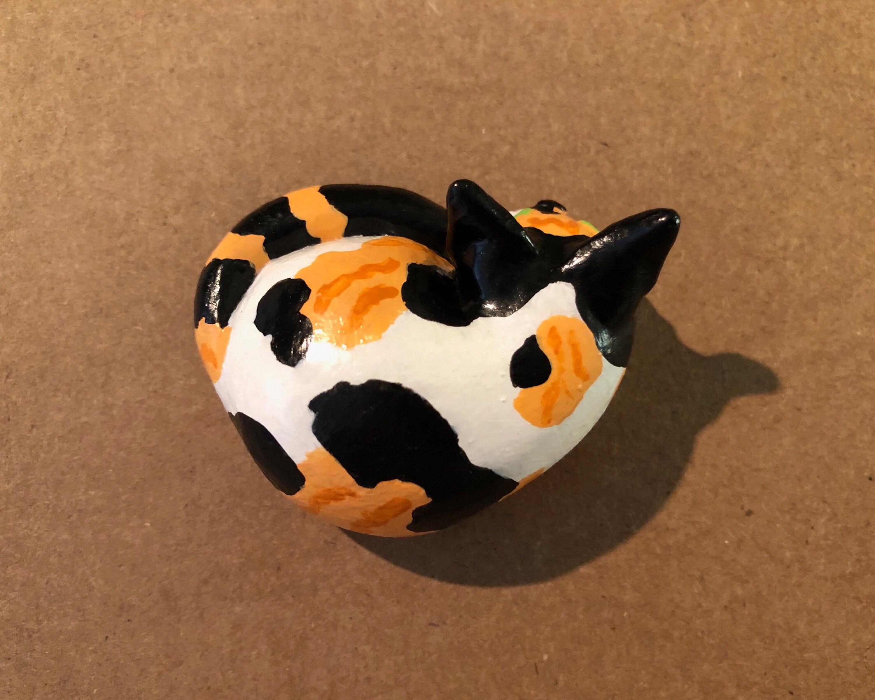 Calico Stripped Black and Orange Cat Figurine Resin Cat Sculpture ...