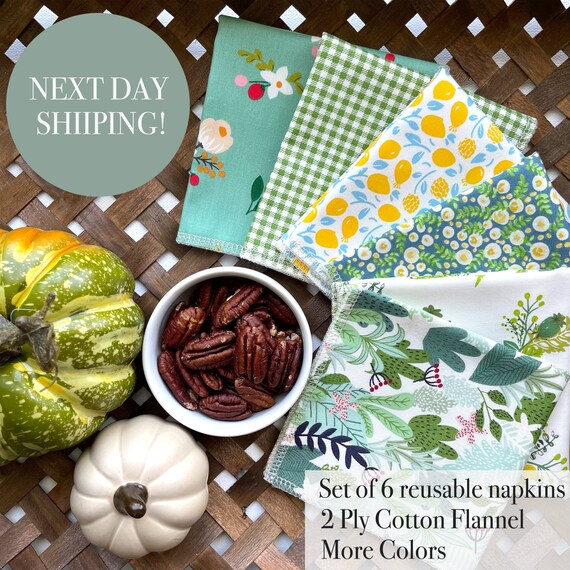 Reusable Napkins i Love Our Planet Set of 6 Cloth | Etsy