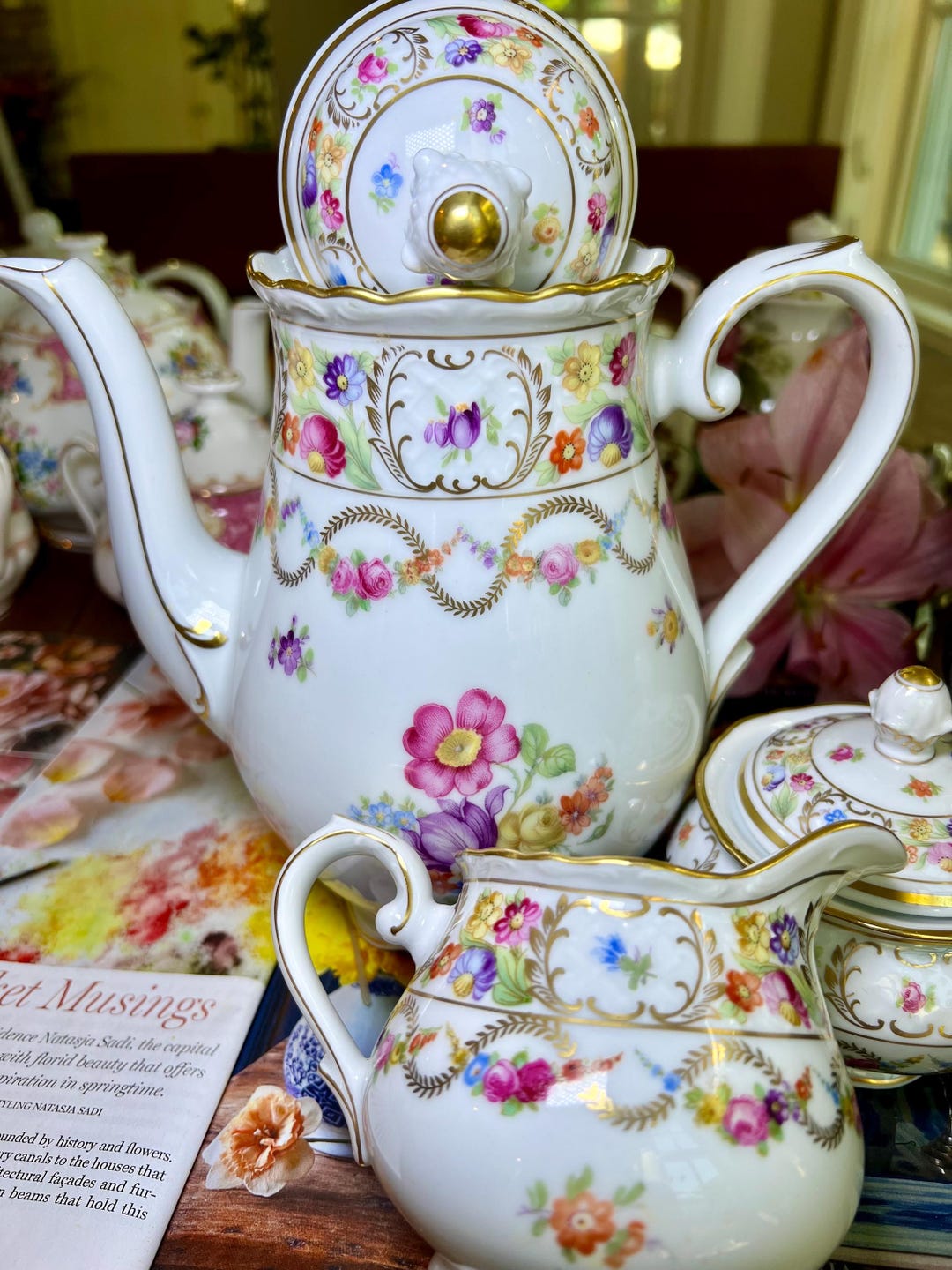 Schumann Arzberg Dresden Garland Coffee Pot Set - Unique Piece ...