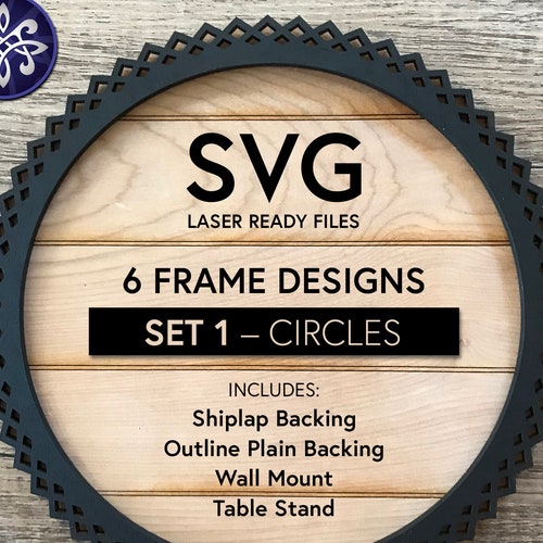 Circle Frames Set SVG Files Sign Board Photo Display Round - Etsy