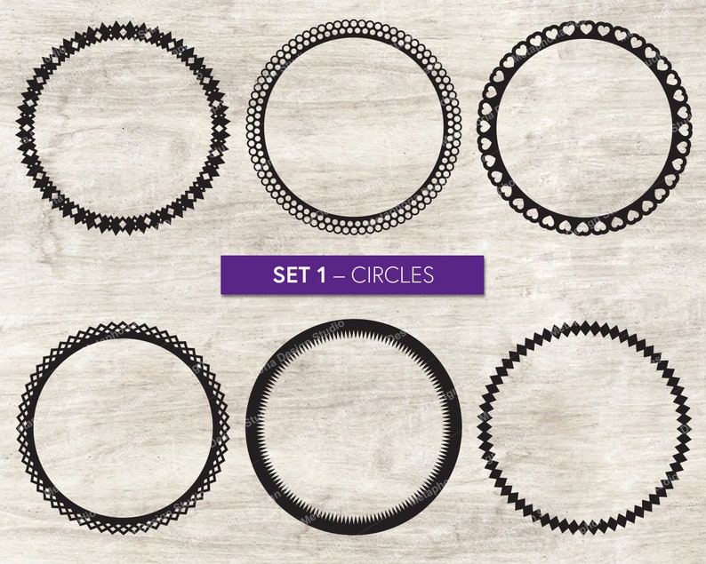 Circle Frames Set SVG Files – Sign Boards Photos Display - Round ...