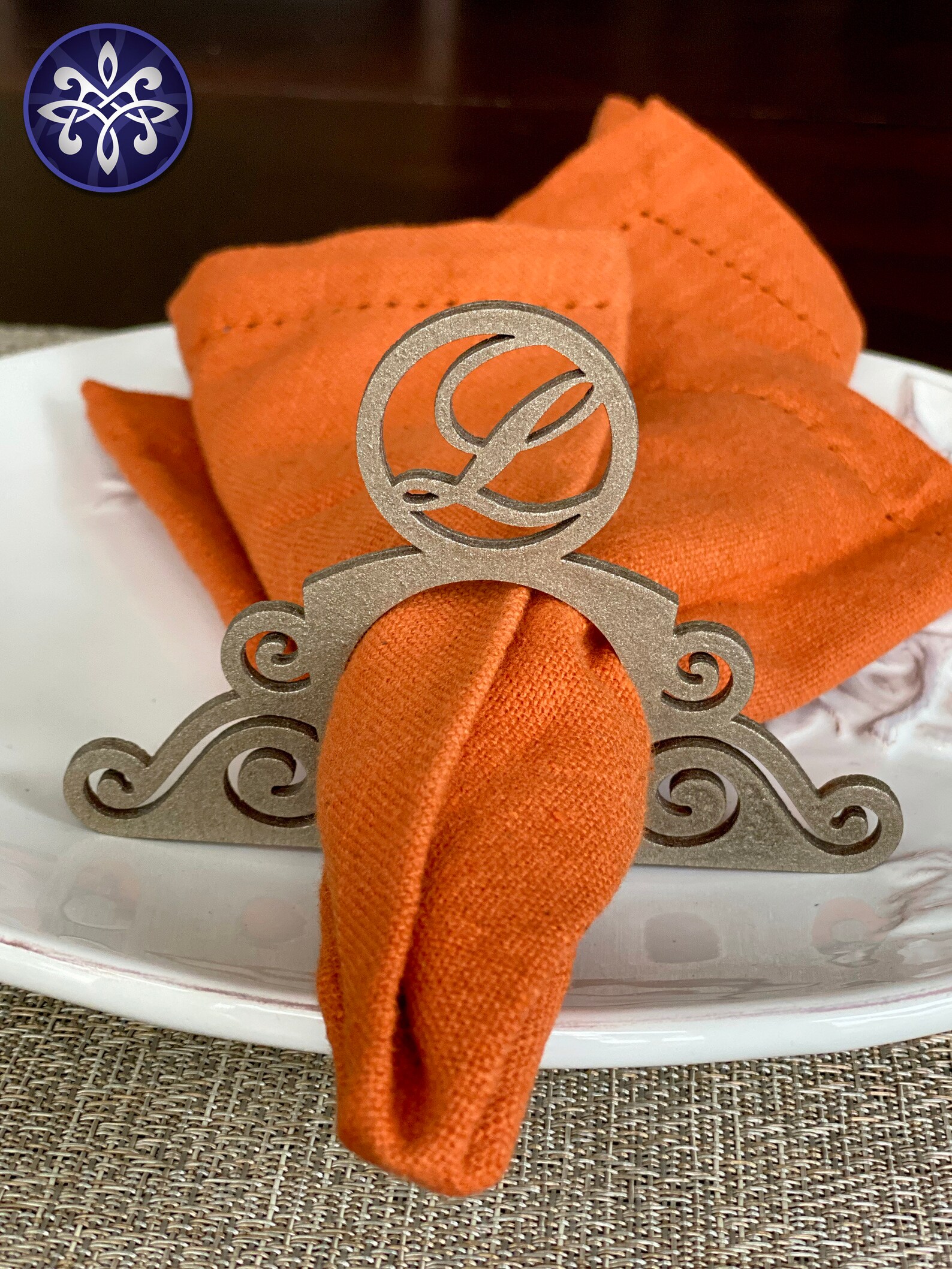 Monogram Napkin Ring SVG File Personalized Initials - Etsy