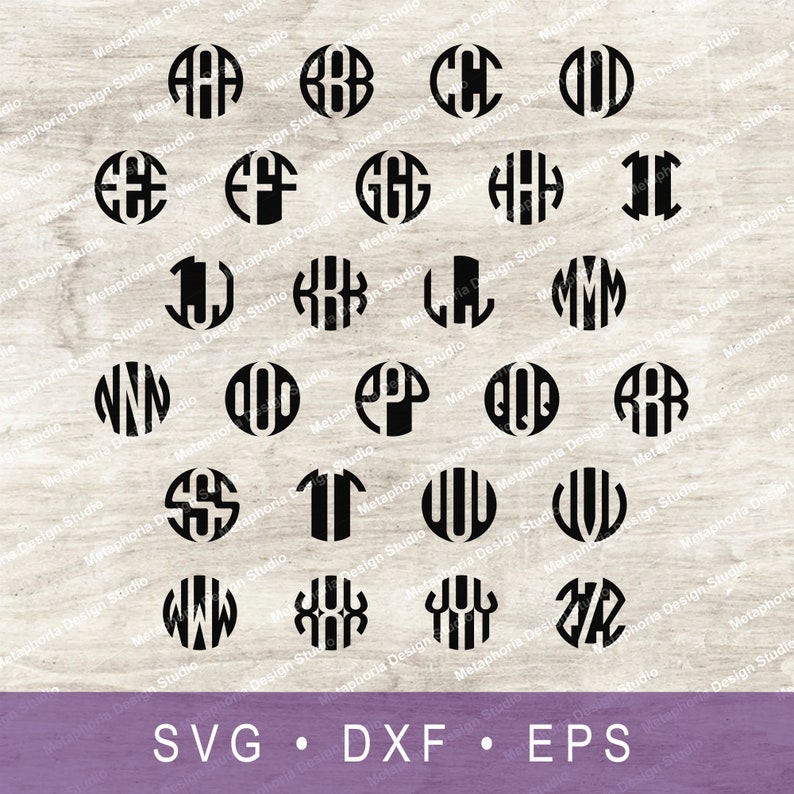 Initial Monogram SVG Personalized Font Alphabet Letters - Etsy
