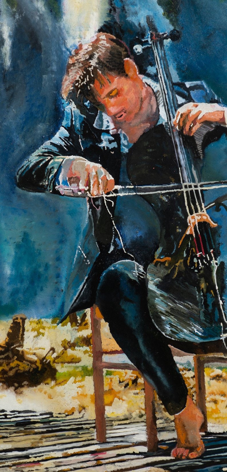 The Cellist Print, Stjepan Hauser Playing the Cello. - Etsy