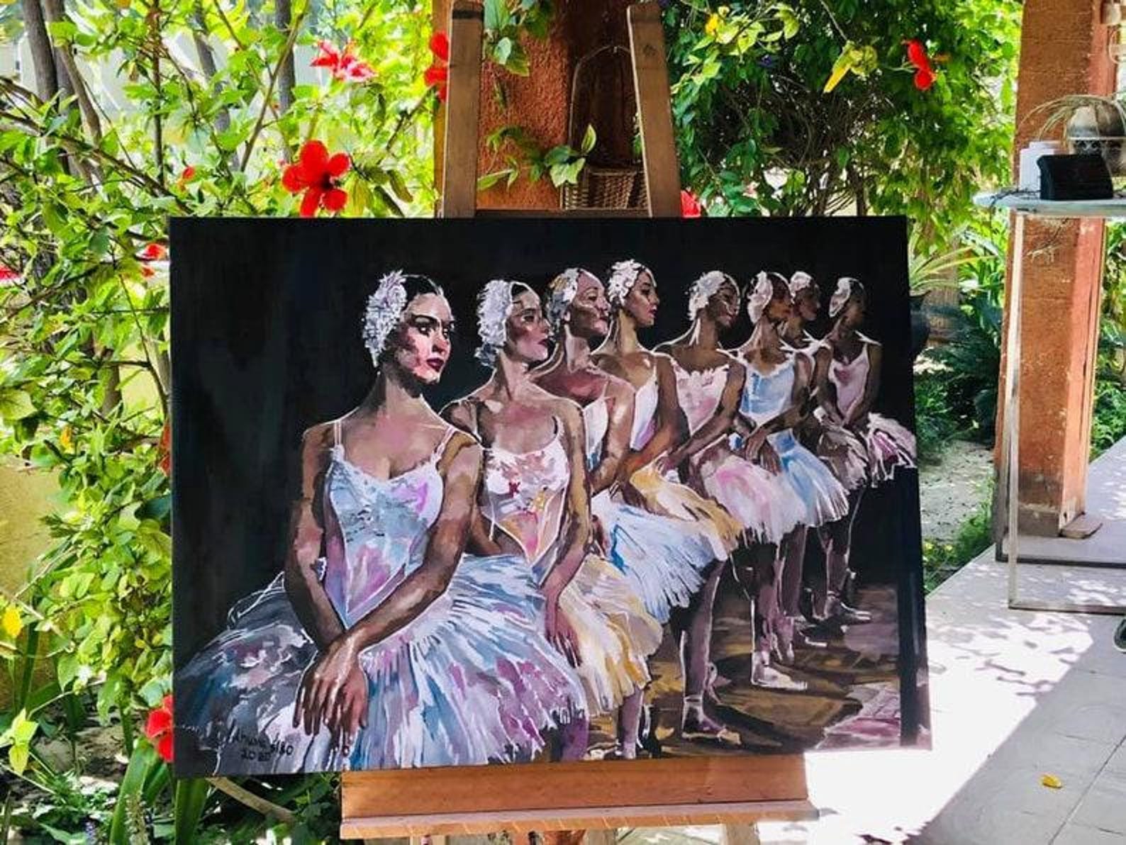 Ballerinas Painting, Dance Studio Art, Ballet Oil Painting Print ...