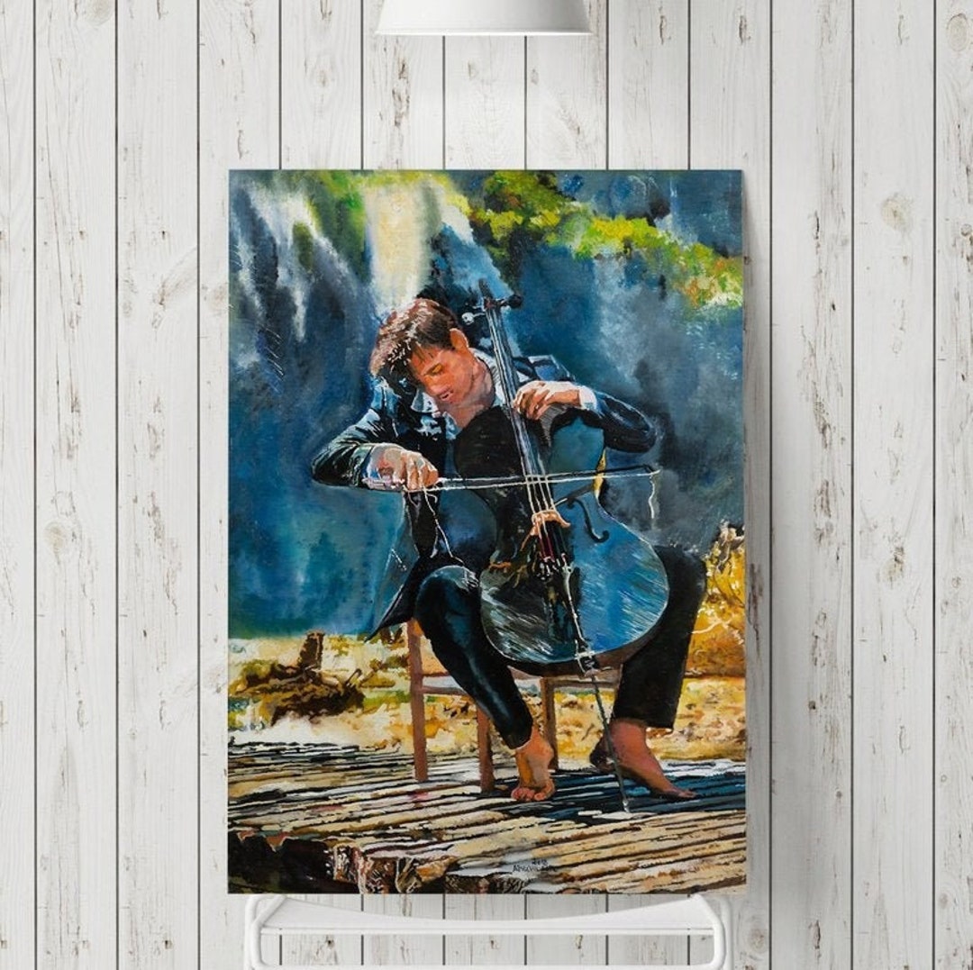 Barefoot Cellist - Printable Painting - Etsy