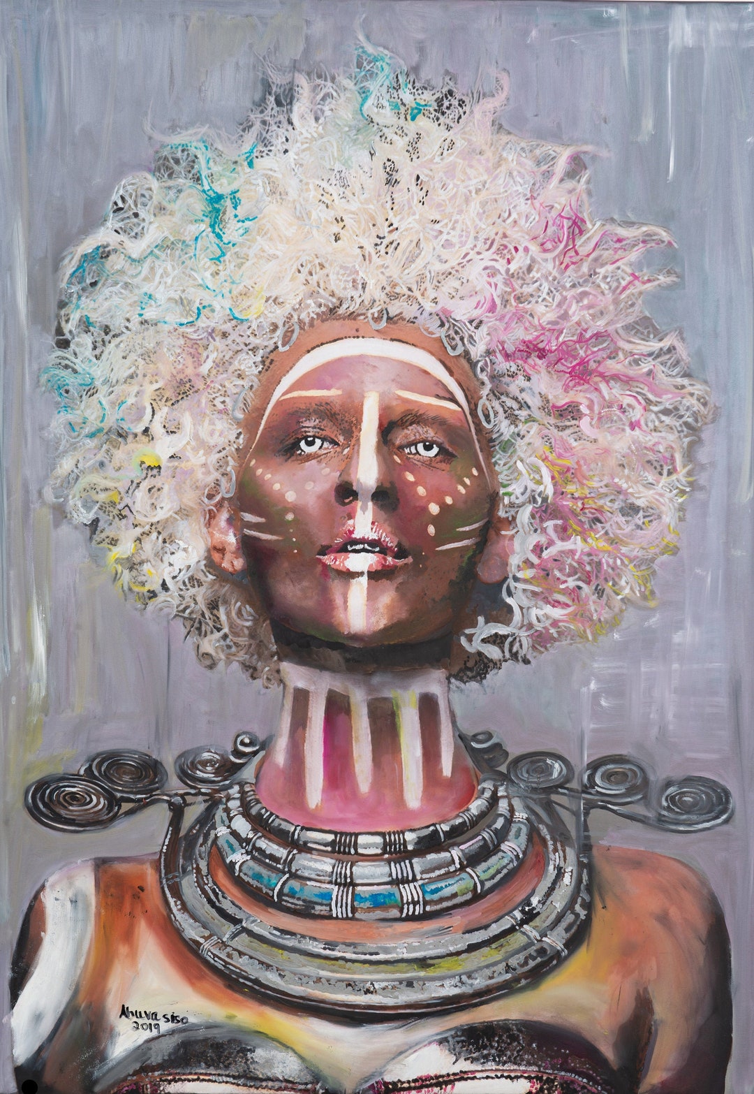 Printable African Woman Oil Painting, Afro Art (digital Download) - Etsy