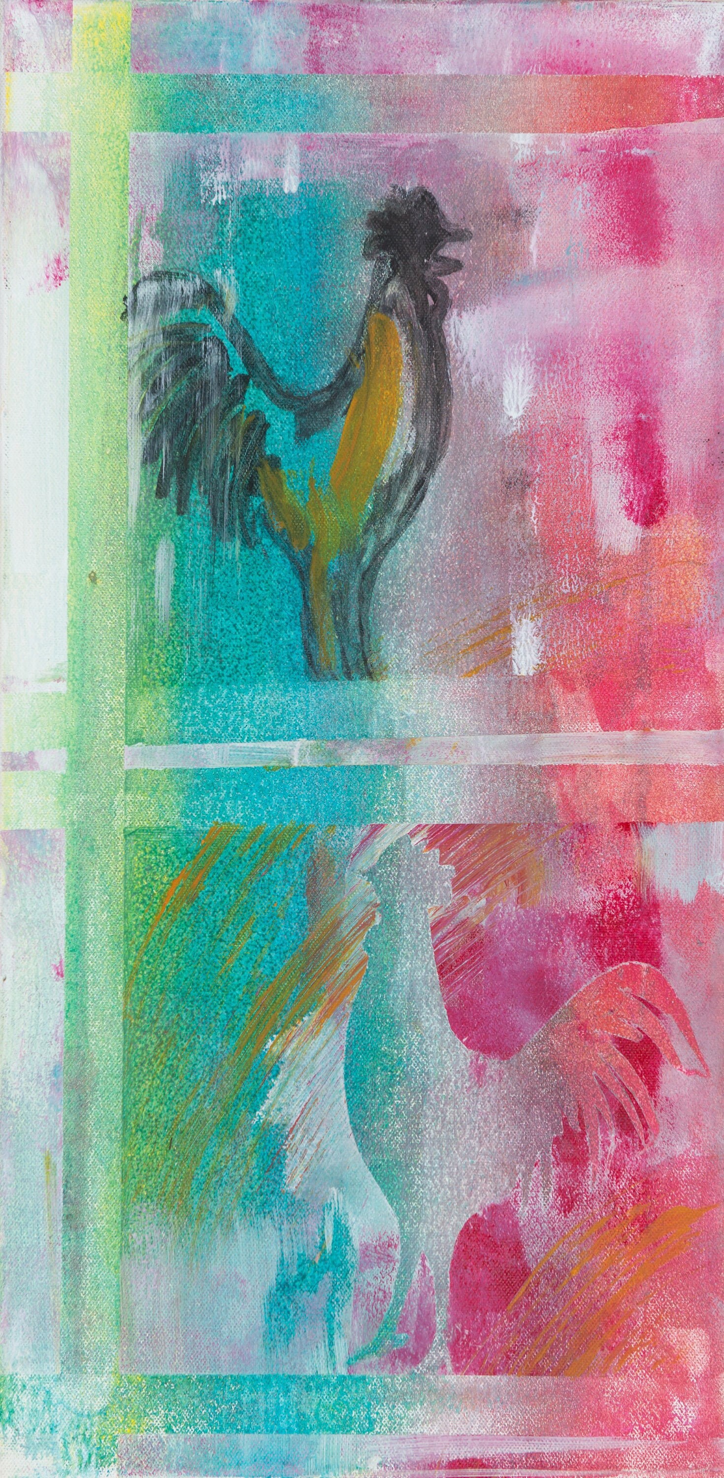 Rooster Abstract Oil Painting - Printable Digital File - Etsy