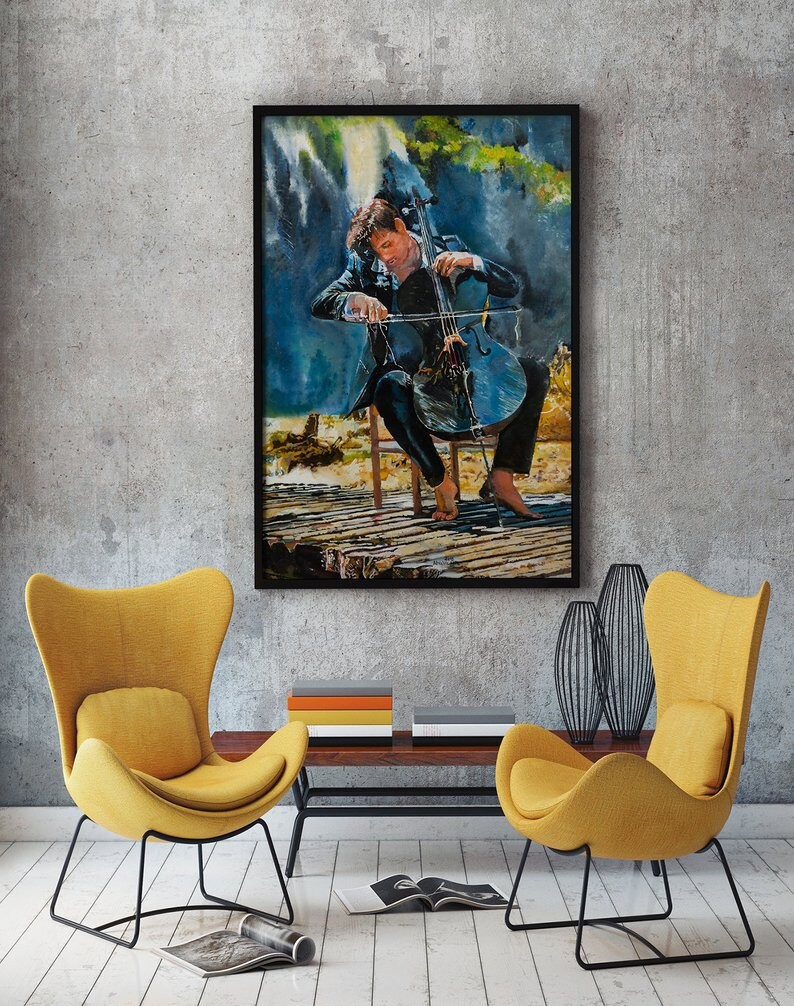 The Cellist Print, Stjepan Hauser Playing the Cello. - Etsy