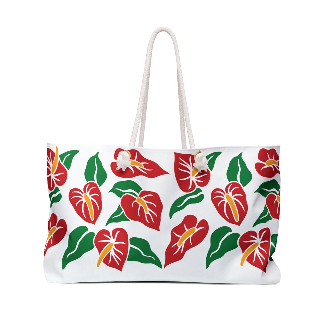 Hawaii ANTHURIUM Weekender Bag, Custom Hawaii Shoulder Beach Bag ...