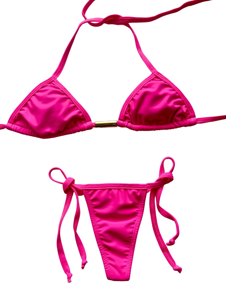 BRAZILIAN BIKINI, Micro Thong Swimsuit Set, 2 Piece Bikini, Triangle ...