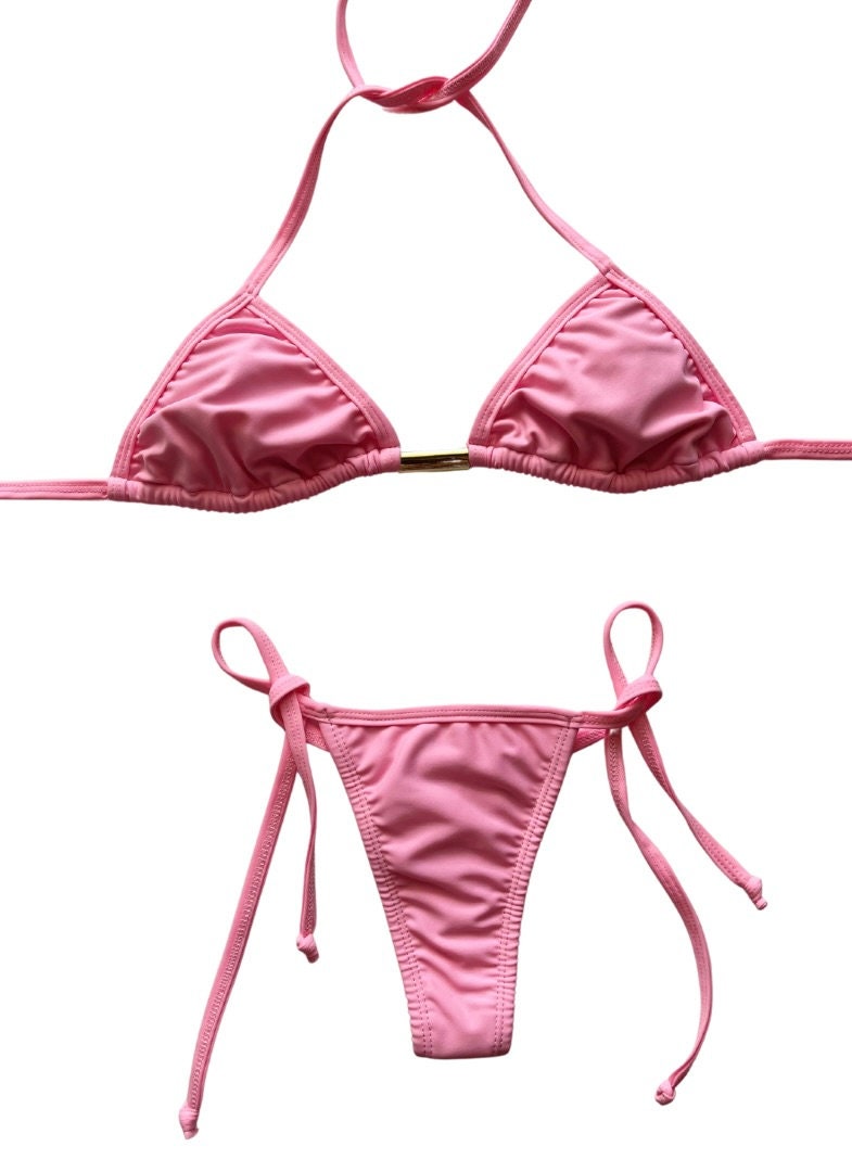 BRAZILIAN BIKINI, Micro Thong Swimsuit Set, 2 Piece Bikini, Triangle ...