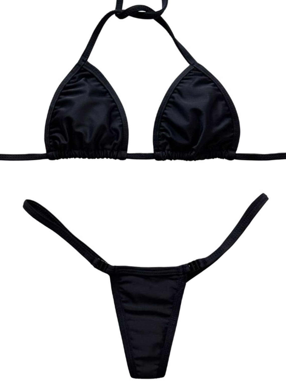 MICRO String Bikini Set, Triangle Adjustable Top, G-string Brazilian ...