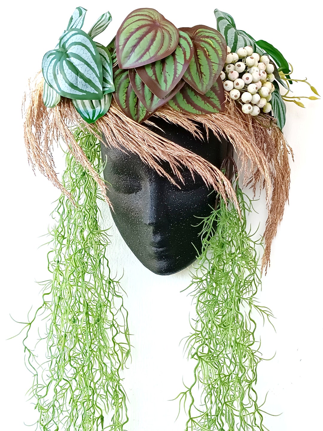 Handmade Human Face Wall Planters Creative Plant Display Face Plant ...