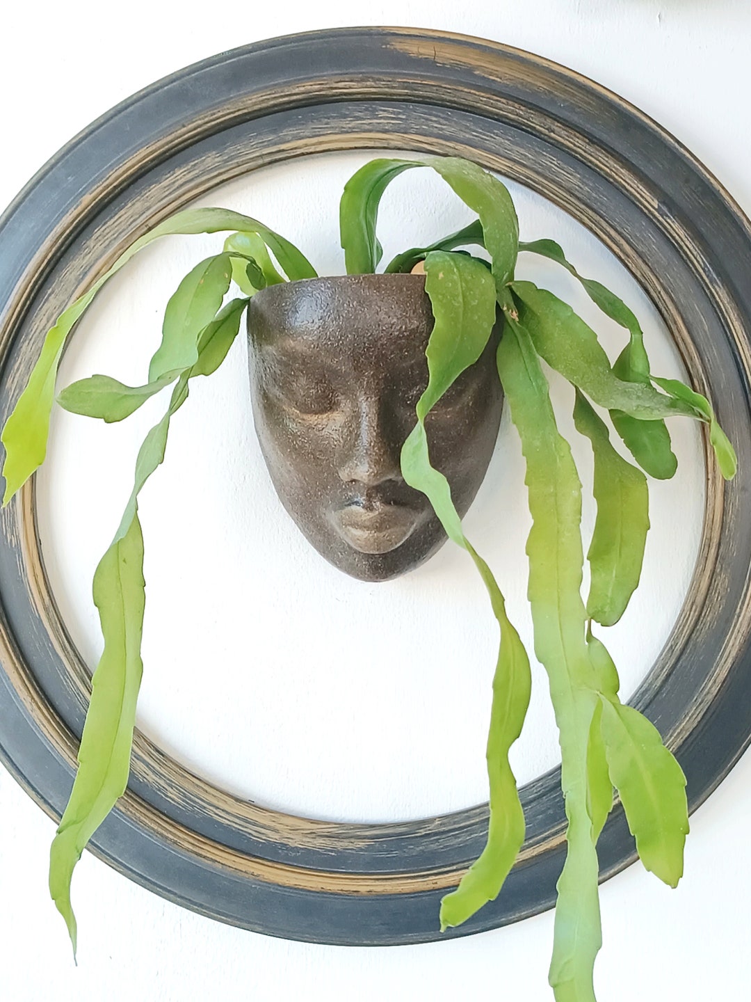 Black Woman Planter Wall Head Pot African Woman Face Planter Indoor ...