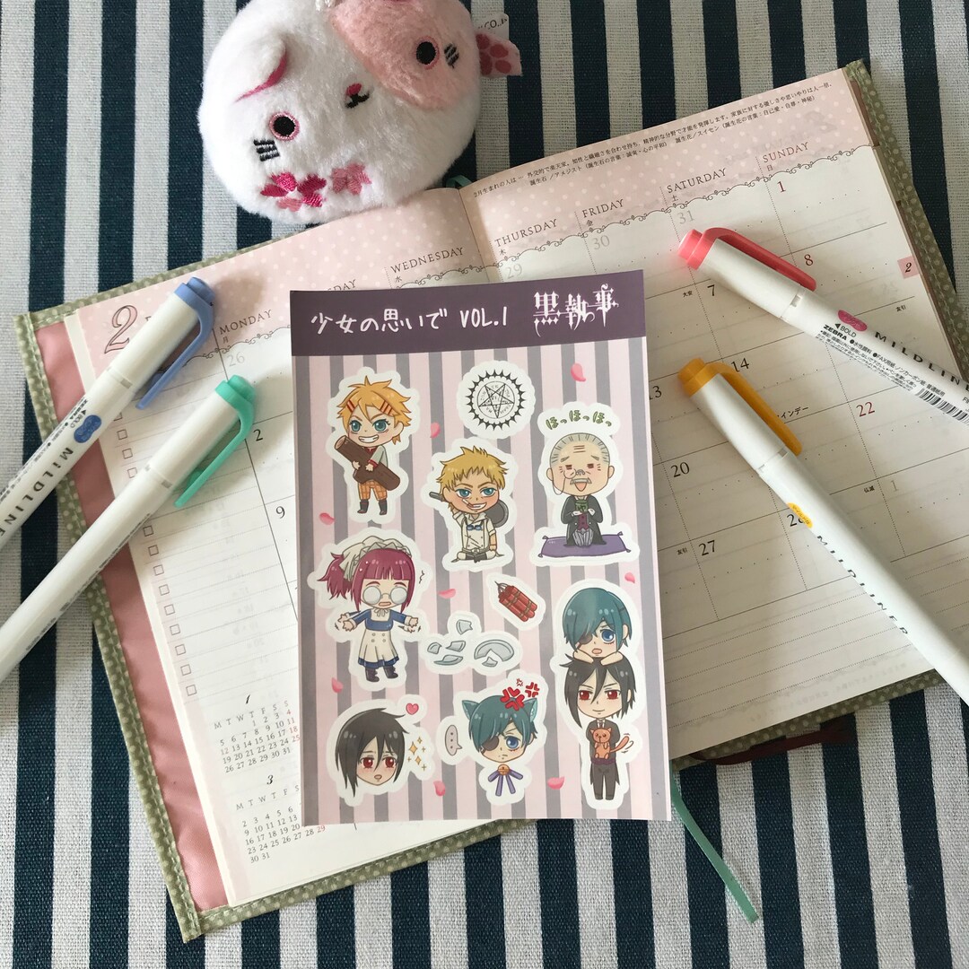 Kuroshitsuji Sticker Sheet - Black Butler Sticker - Planner Stickers ...