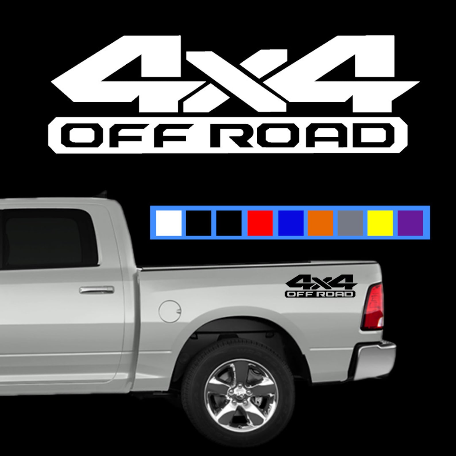 4x4 Offroad Decal Pair 1500 2500 Multi-Color Vinyl Decal | Etsy