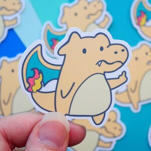 2'' Derpy Fire Lizard Sticker - Etsy